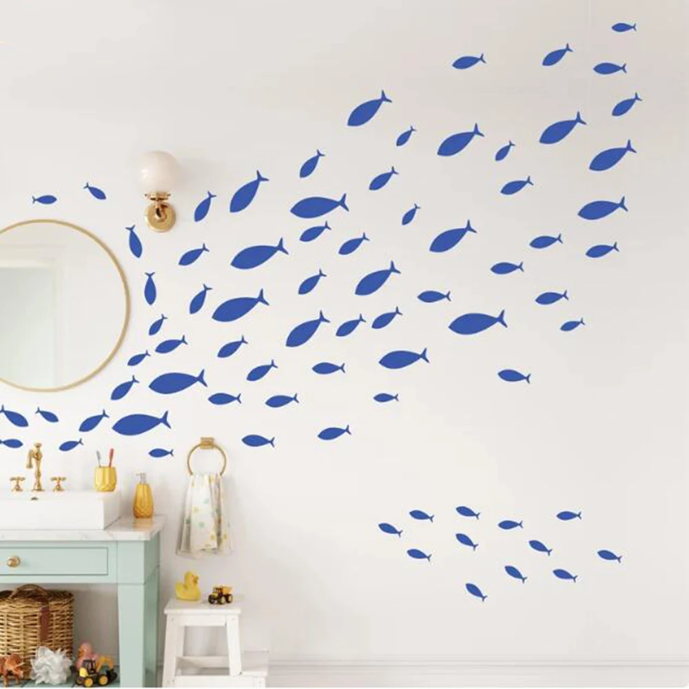 Kitchen Wall Decoration With Fishes And Seaweed Decal