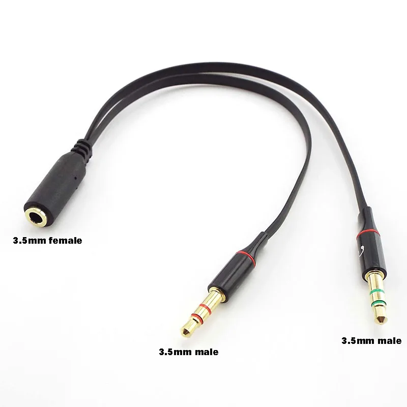 3.5mm Earphone Adapter Headphone Y Splitter Audio Female To 2 Male Jack ...