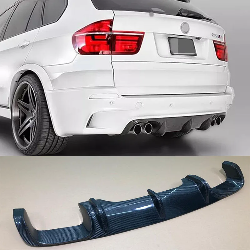 X5M E70 Body Kit Real Carbon Fiber Rear Bumper Diffuser Spoiler for BMW ...