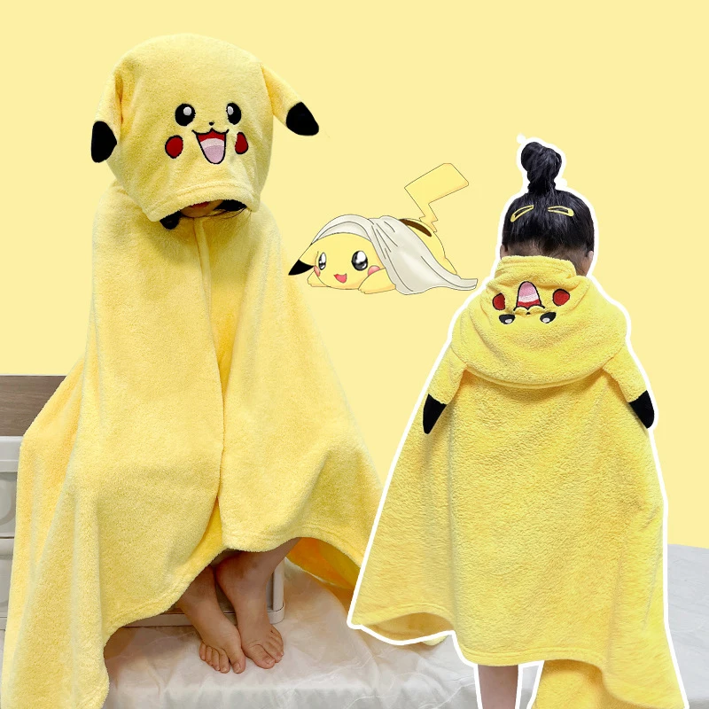 Pokemon-Pikachu-Plush-Flannel-Children-s-Bath-Towel-Cartoon-One-piece ...