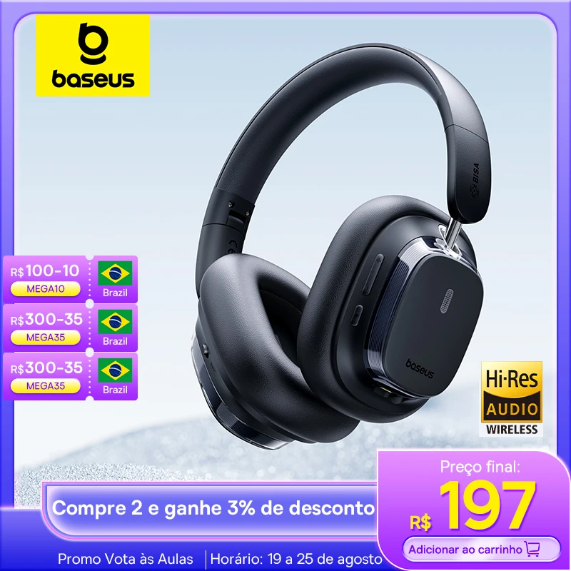 Baseus-Bowie-10-Max-Wireless-Headphones-Hybrid-46dB-Cancelador-de-Ru-do ...