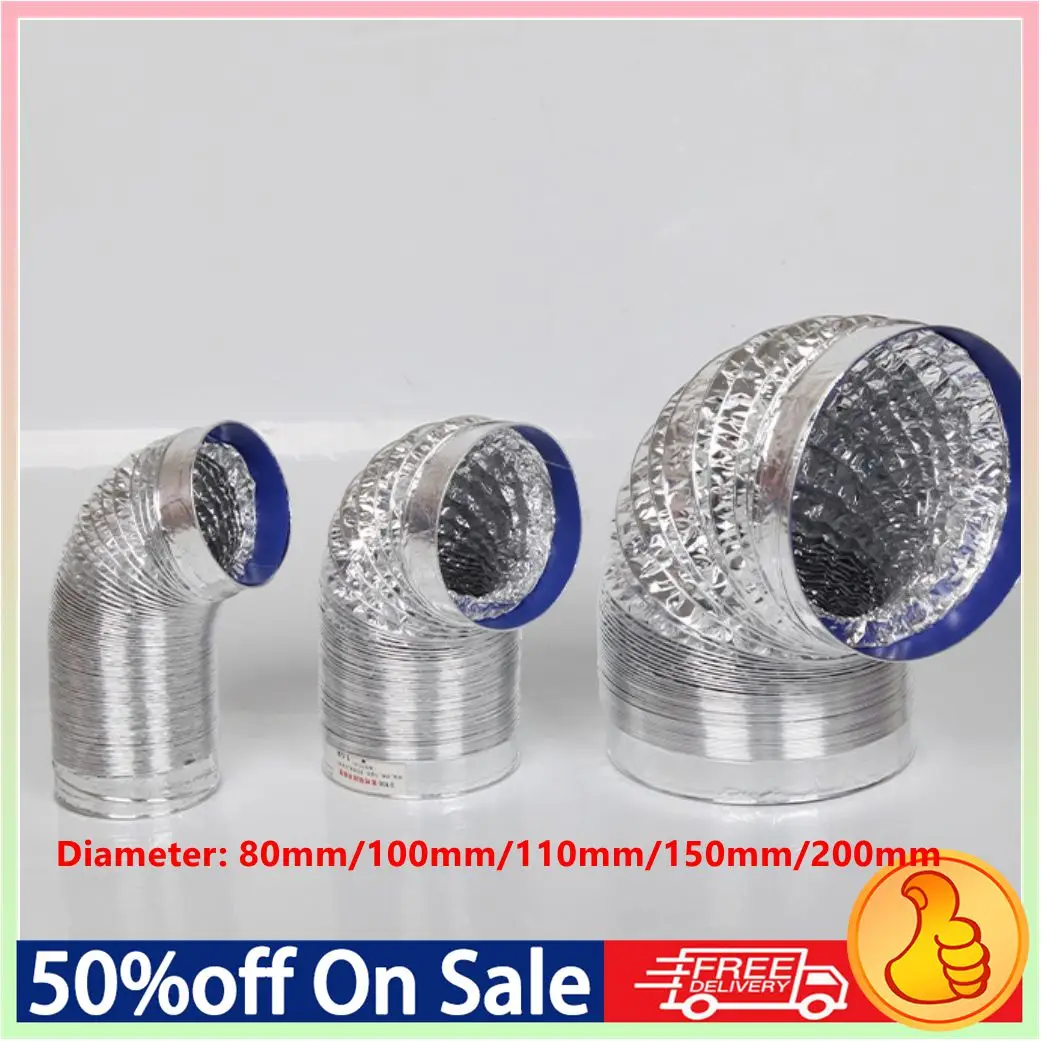 80-200mm Aluminum Foil Ventilation Duct Retractable Range Hood Exhaust ...