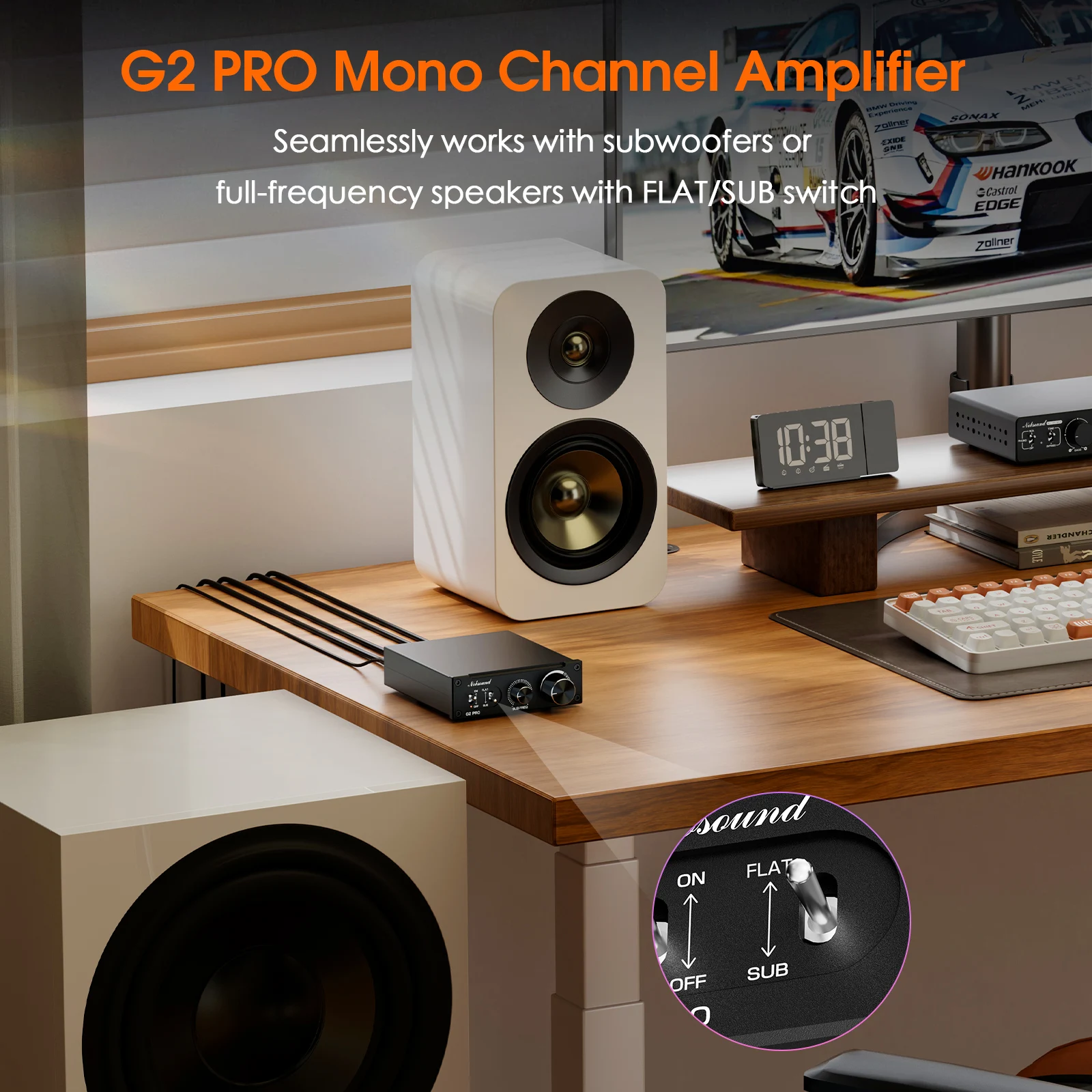 Nobsound G2 サブウーファー/フル周波数 モノチャンネル デジタルパ ワーアンプ 100W