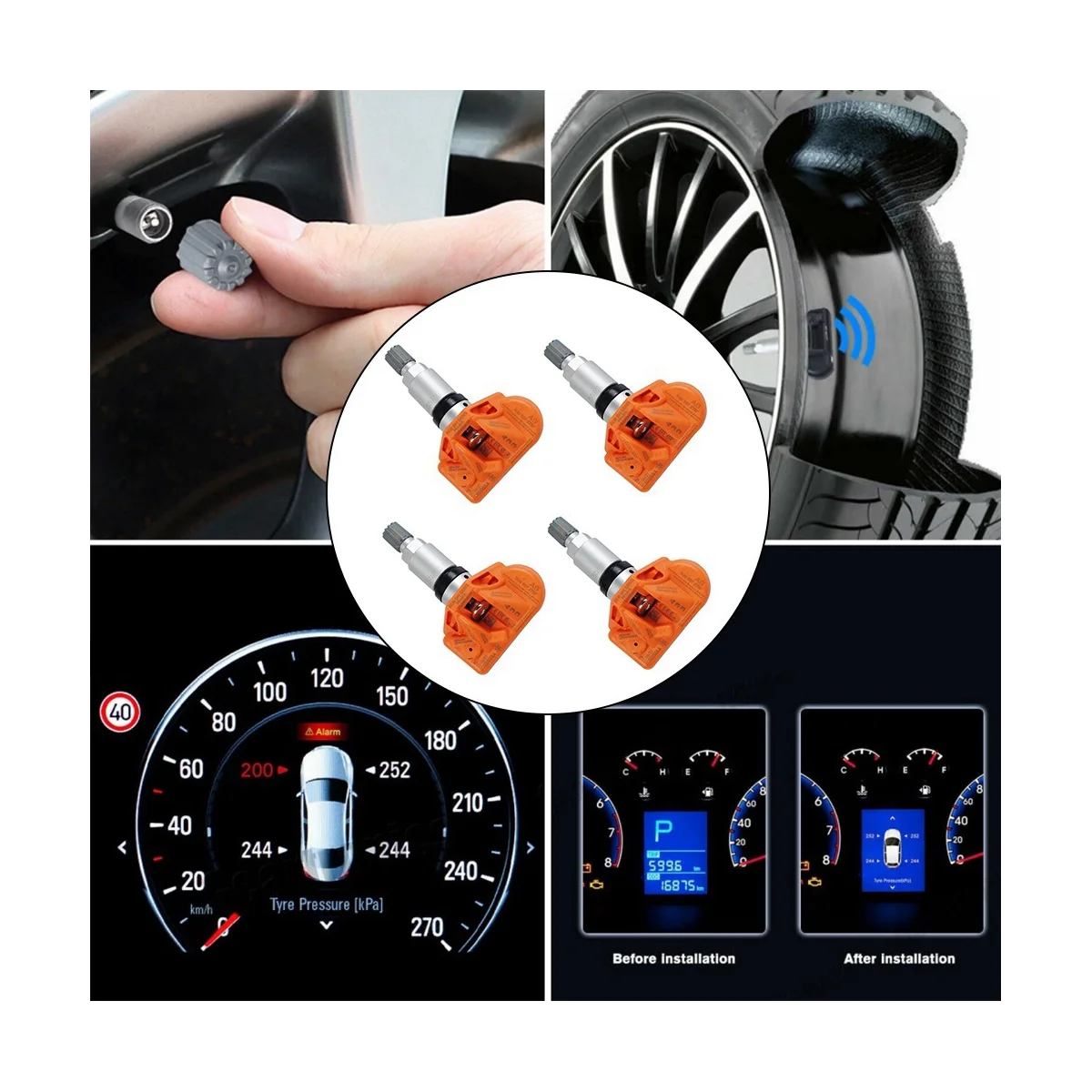 433Mhz-5Q0907275F-Car-Tire-Pressure-Monitoring-System-Sensor-for-Audi ...