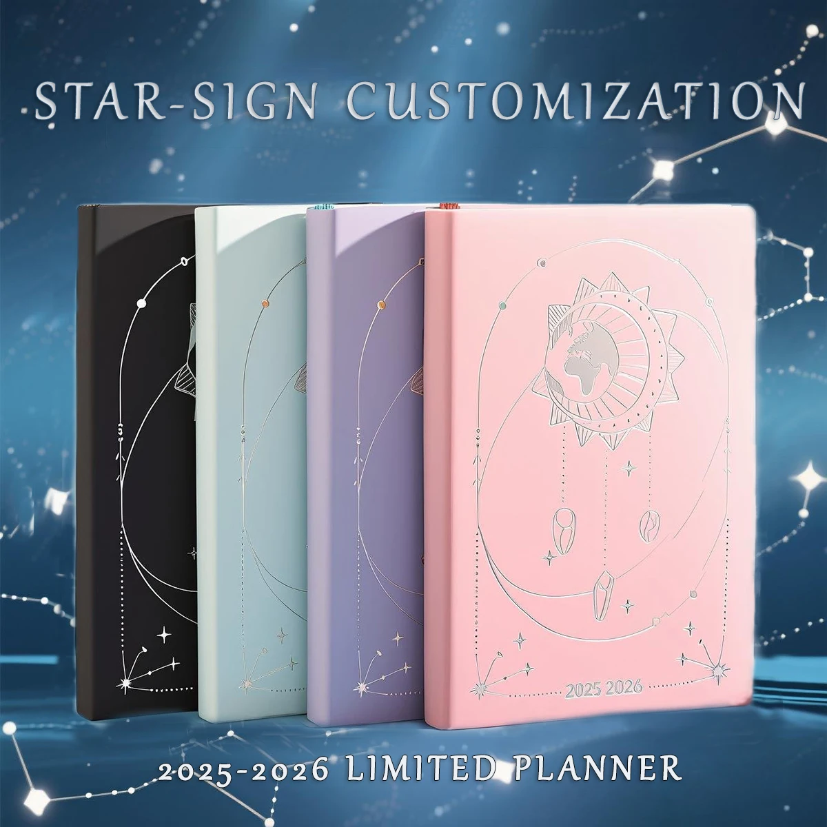 2025-2026 Planner A5 July To June Glow Starry Sky Constellation PU Soft ...
