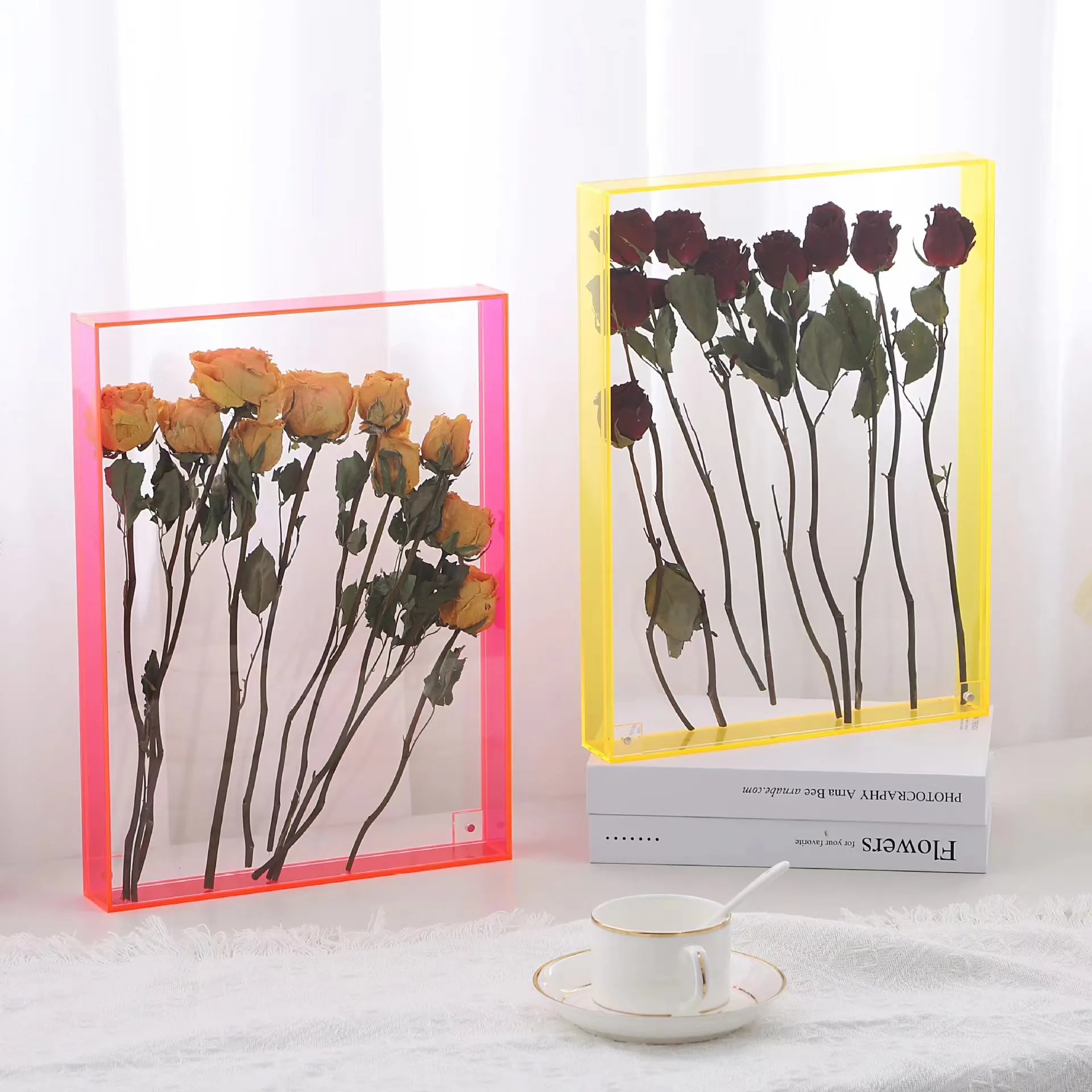 Colorful-Acrylic-Pull-out-Hollow-Magnetic-Photo-Frame-DIY-Decorative ...