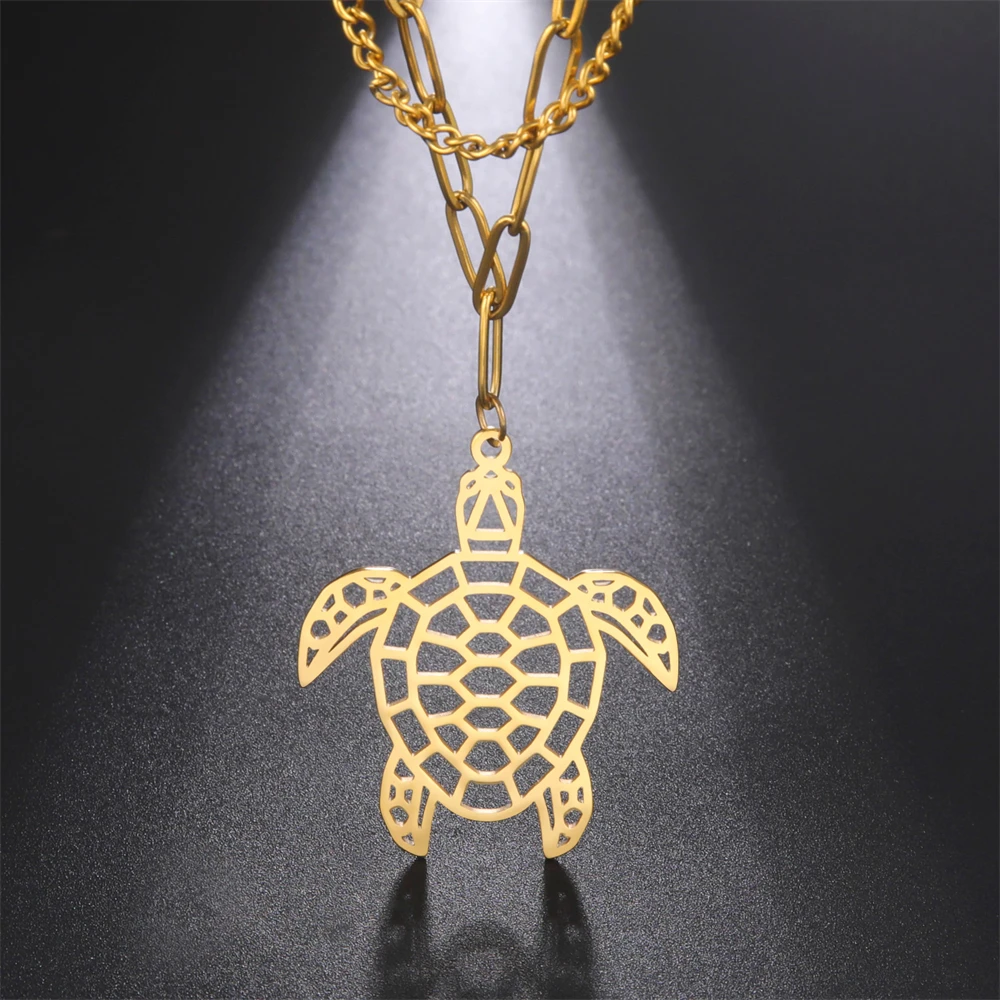 Cazador-Tier-Halskette-f-r-M-nner-Frauen-Edelstahl-Schildkr-te-Anh-nger-Halskette-Schmuck ...