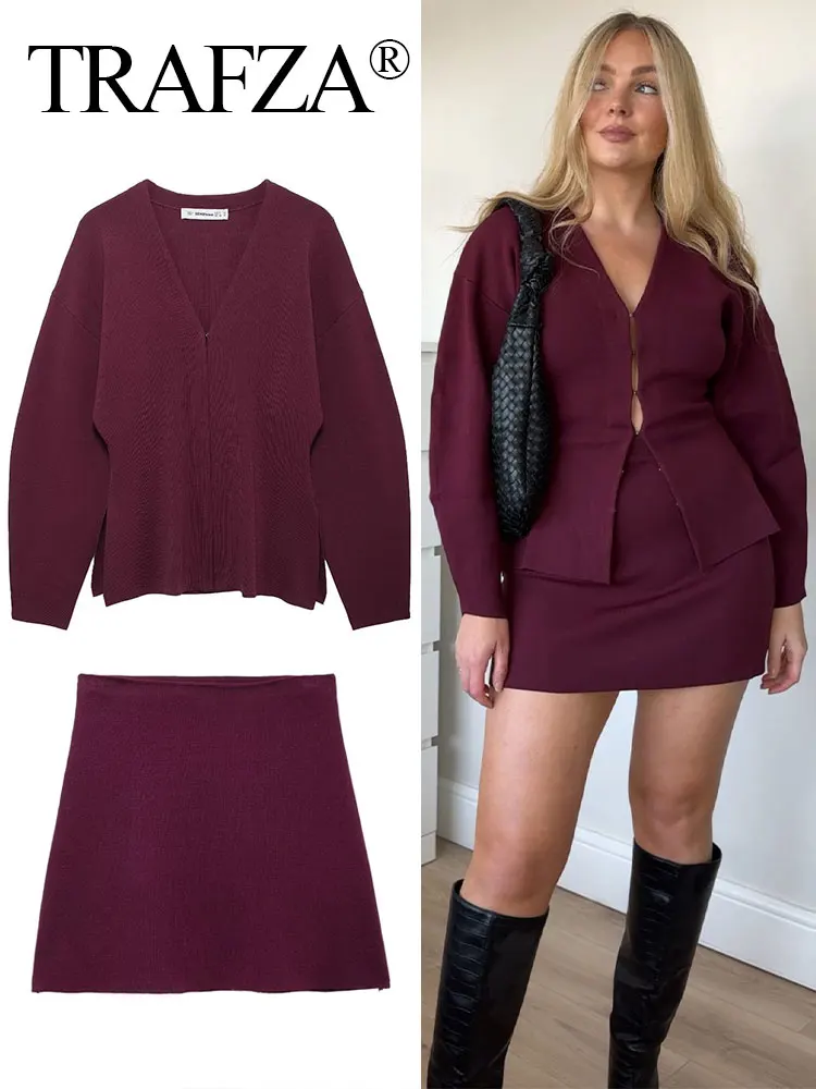 TRAFZA-trajes-lisos-a-la-moda-para-mujer-c-rdigan-ajustado-de-manga ...