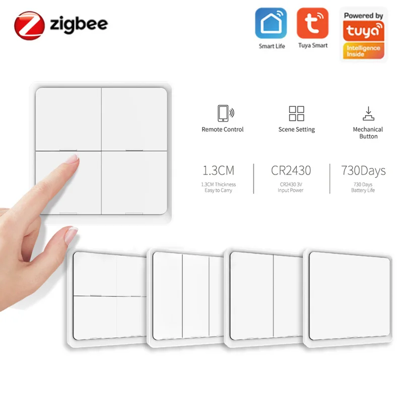 Tuya-ZigBee-Smart-Switch-12-Scene-Push-Button-Switch-Tuya-4gang-Wall ...