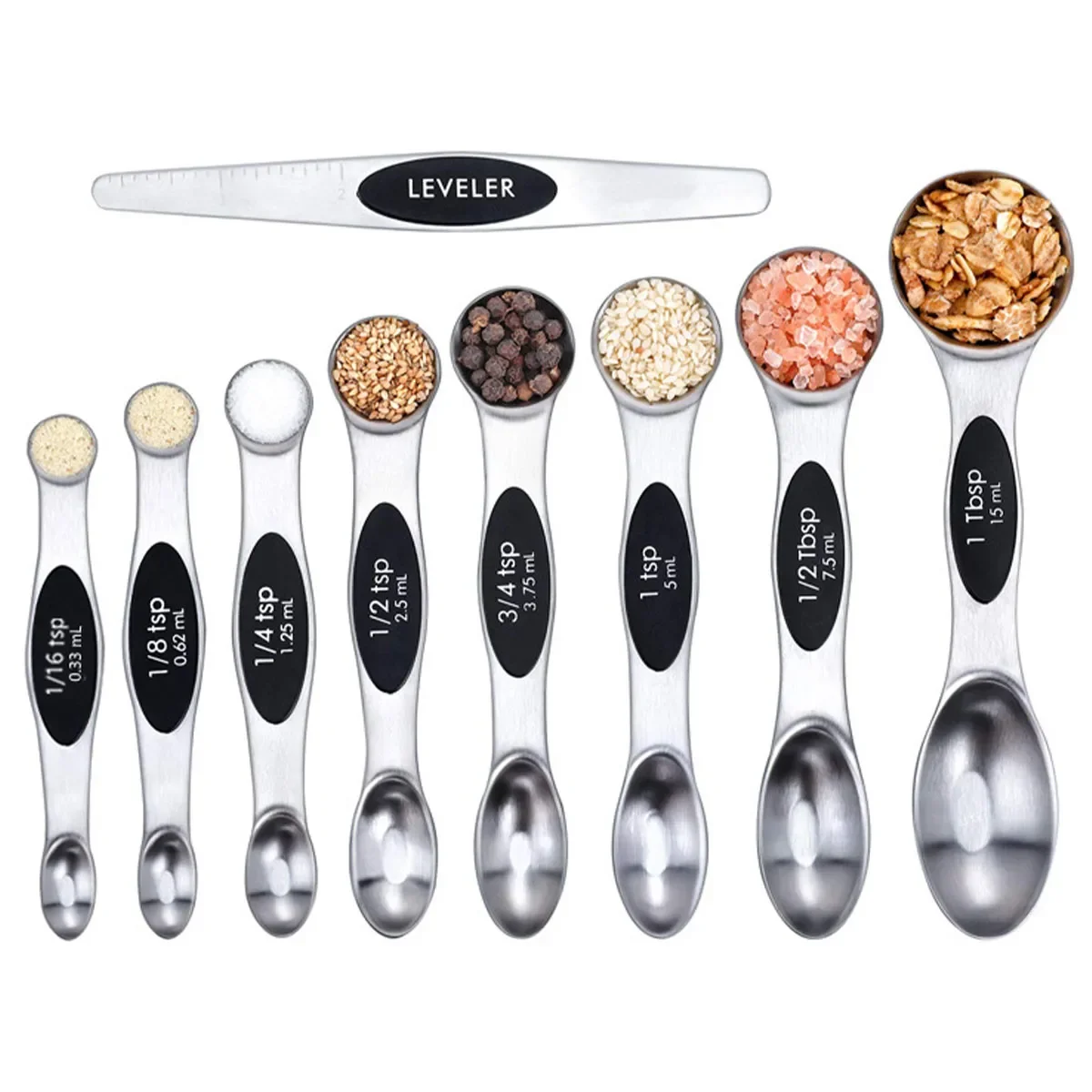 Metal-9Pack-Measuring-Steel-Stackable-Accurate-Spoons-Measuring ...