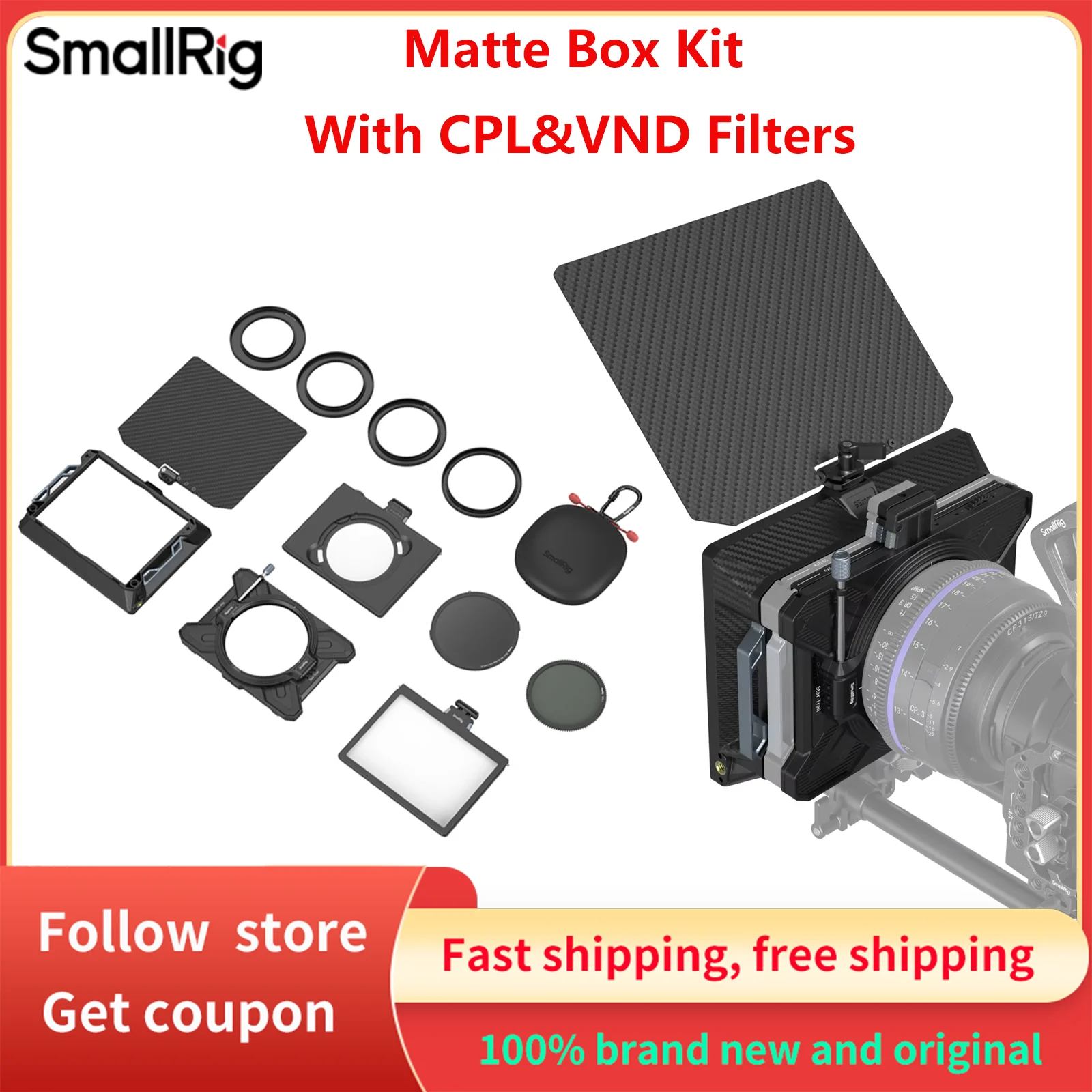 SmallRig Matte Box Kit with CPL&VND Filters Magnetic Quick Release ...