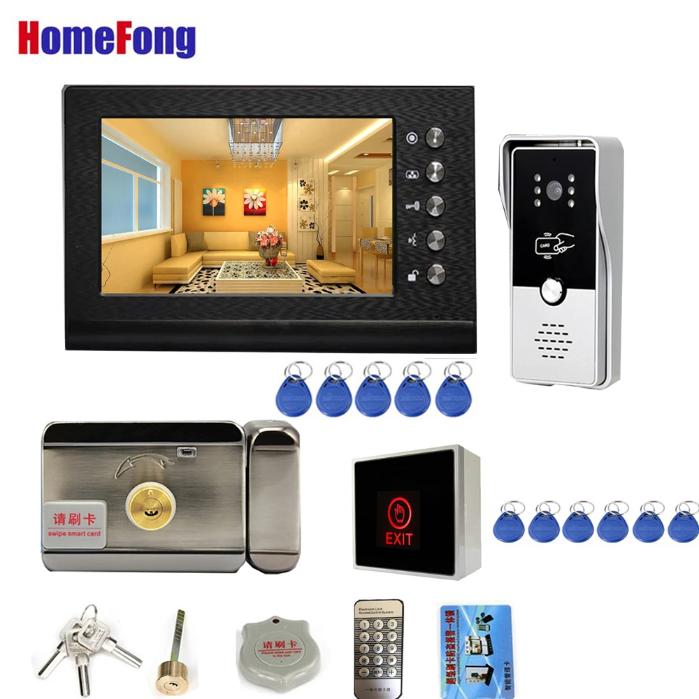 Homefong-7-Inch-RFID-Video-Door-Phone-With-Electronic-Lock-Video ...