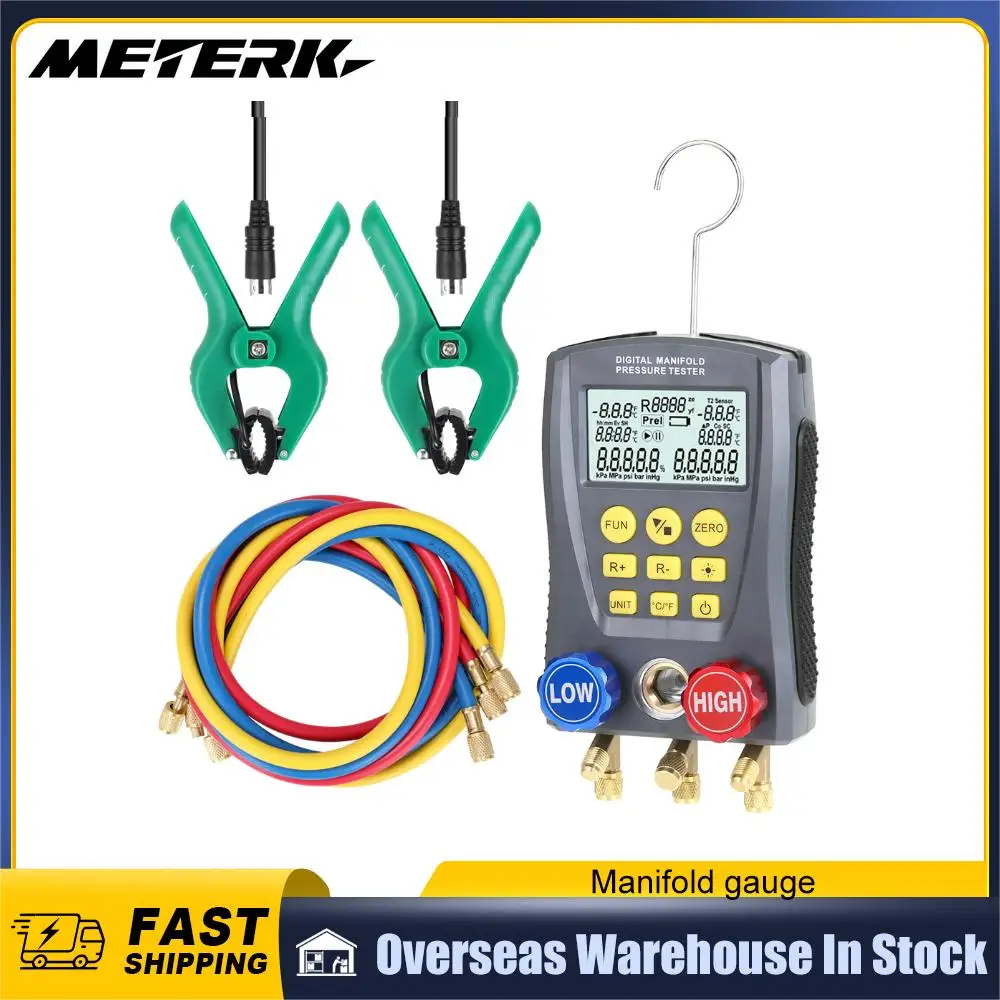 WZ-0031-Pressure-Gauge-Refrigeration-Digital-Vacuum-Pressure-Manifold ...
