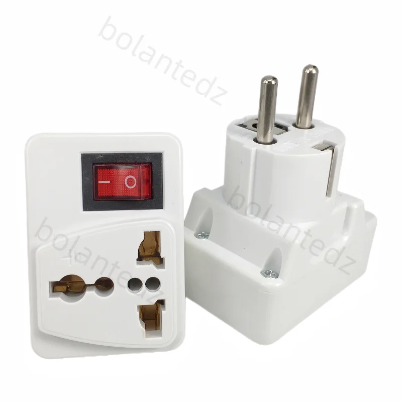 White 250v 10A EU universal adapter Portable outlet extend germany ...