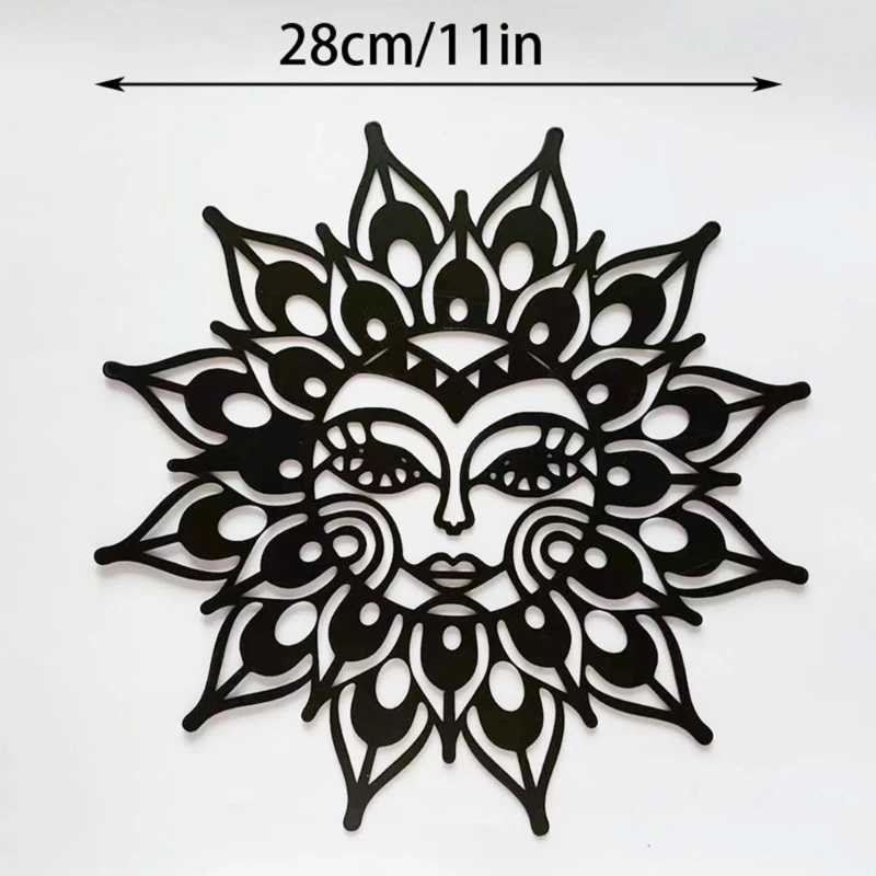 Metal Sun Wall Art Decor Iron Sun Face Garden Hanging Sculpture Sun ...
