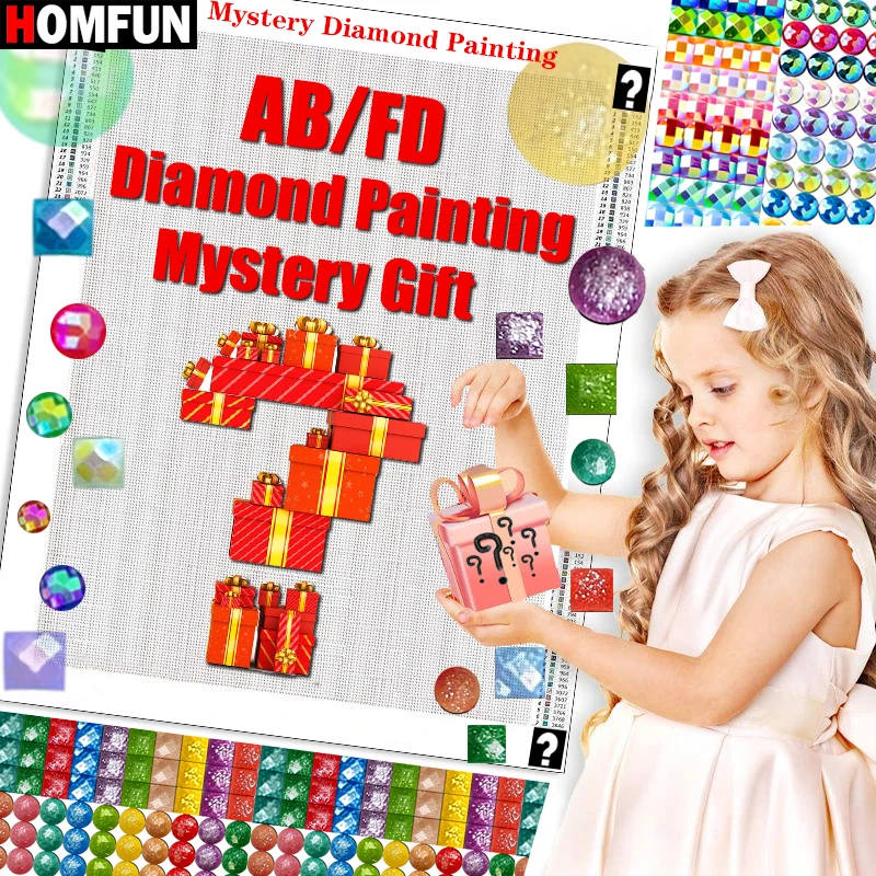 HOMFUN Fairy Dust AB Mystery Diamond Painting Photo Custom Diamond ...
