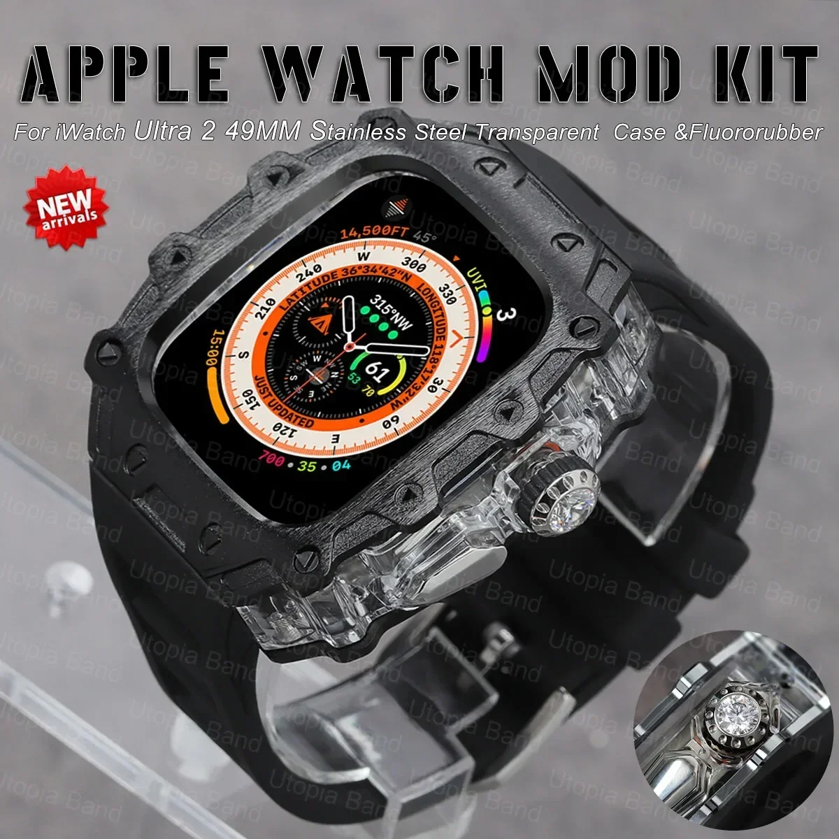 Kit-De-Modifica-o-De-Luxo-Para-Apple-Watch-Ultra-2-Bot-o-De-Cristal ...