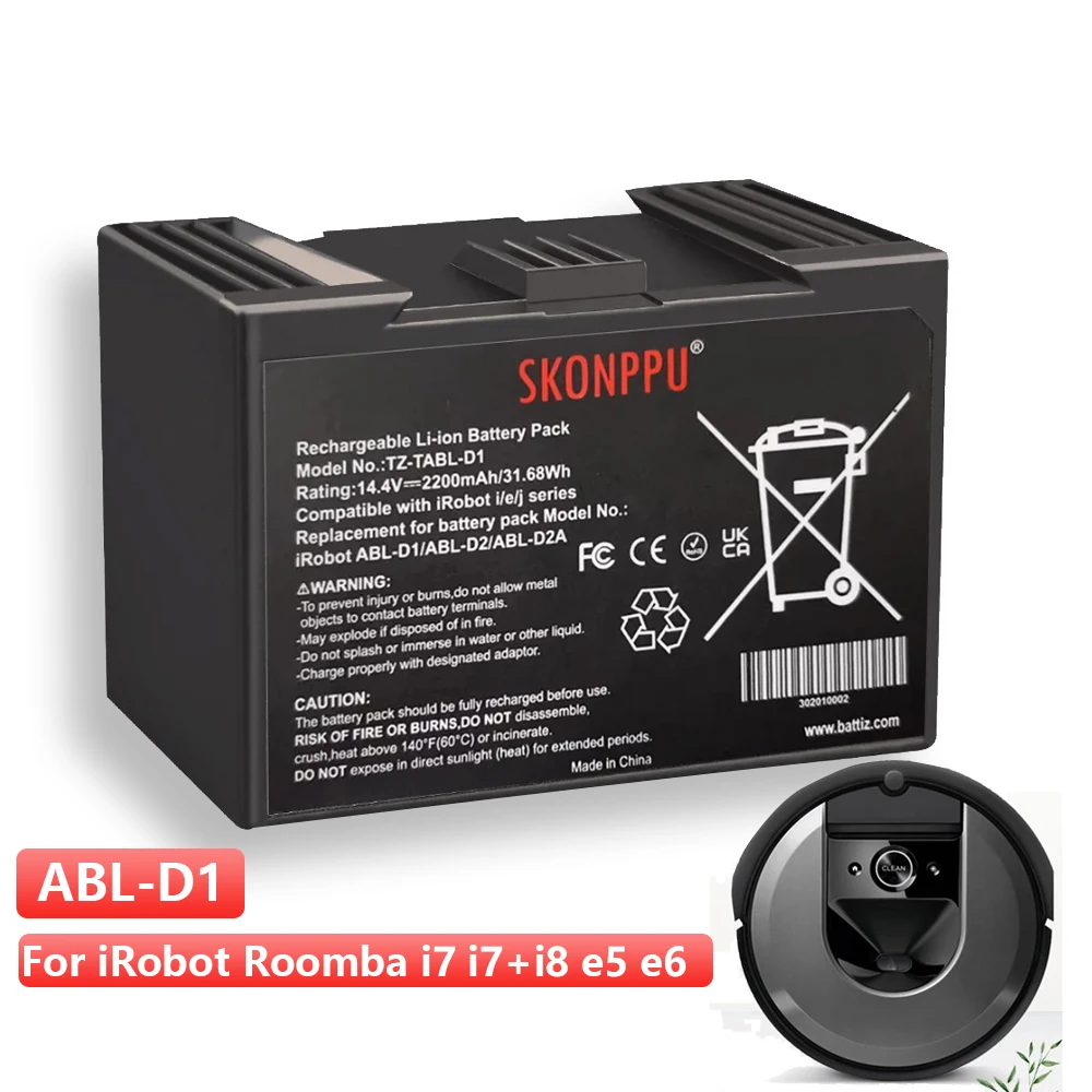 Skonppu-Rechargeable-For-iRobot-Roomba-e-and-i-Series-Vacuum-Cleaner ...
