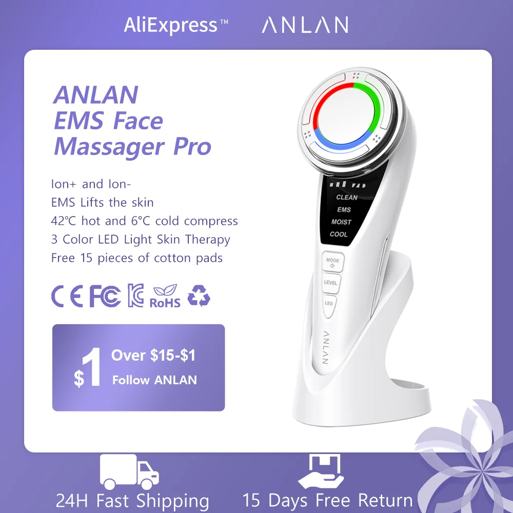 ANLAN – masseur Facial EMS Pro, compresse froide, Machine de lifting du ...