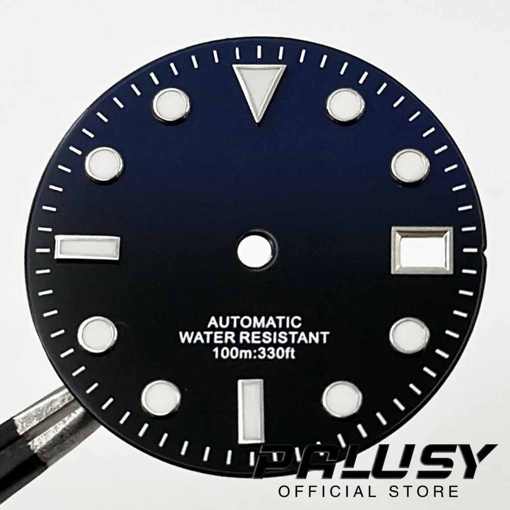 Nh35-29mm-Blue-Black-Sterile-Watch-Dial-Blue-Luminous-Watch-Face-for ...