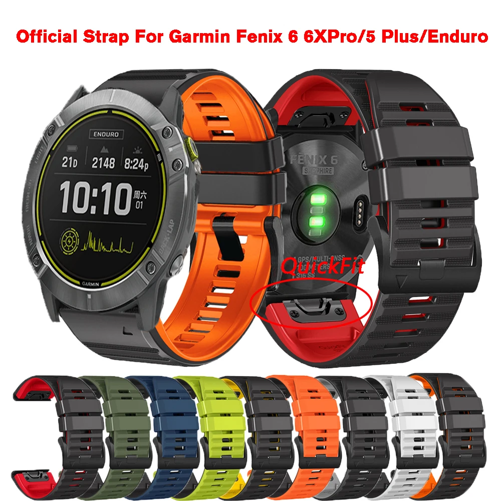22-26mm-Quick-Release-Silicone-Watchband-For-Garmin-Fenix-7X-7-6X-6-Pro ...