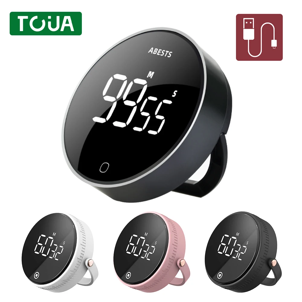 USB-Rechargeable-Magnetic-LED-Digital-Kitchen-Timer-Manual-Countdown ...