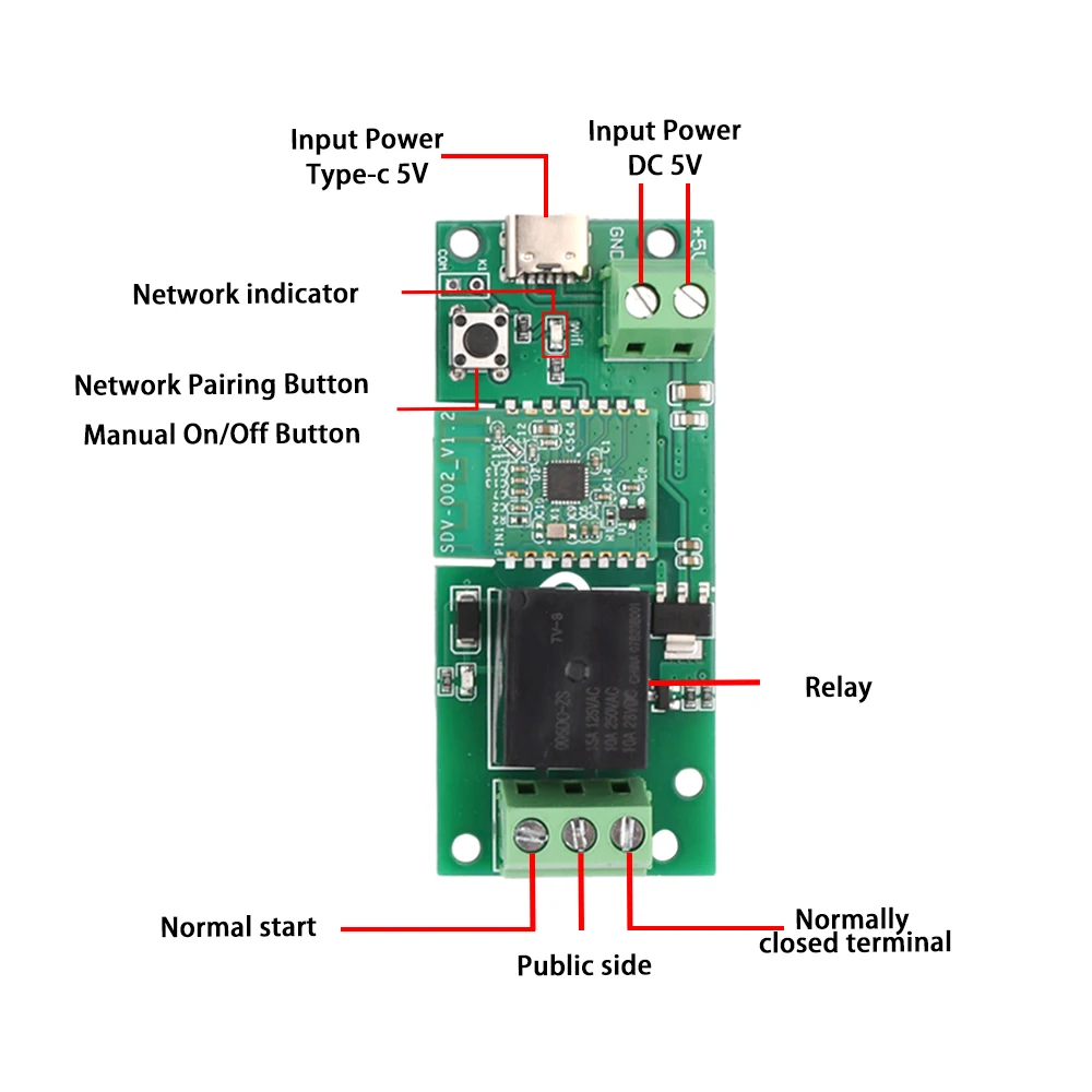 eWeLink Smart Relay Switch Module 1 Channel DC 7-32V USB 5V Inching ...