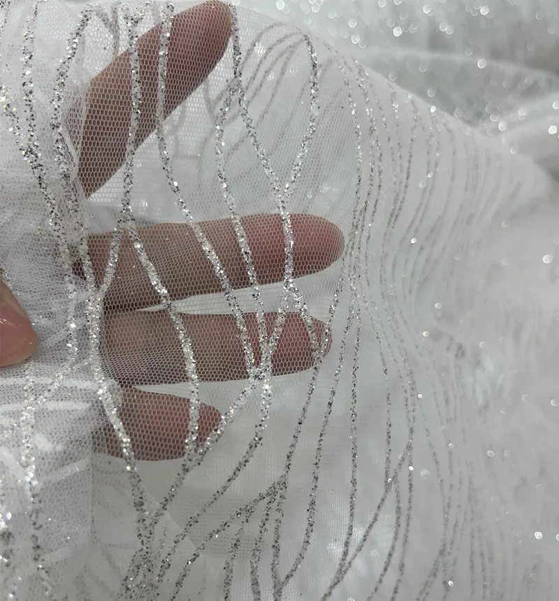 Tela-de-encaje-de-malla-de-tul-brillante-Material-de-encaje-para ...