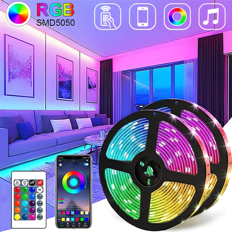 Led-Light-Tape-Strips-5050-RGB-Bluetooth-APP-Music-Sync-Led-Light ...