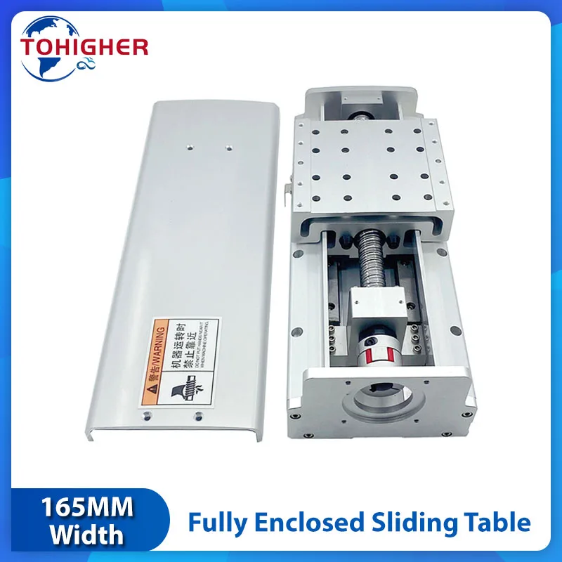 165mm Wide Fully Enclosed Sliding Table 200KG CNC Linear Rail Guide Stage 100 1000mm Stroke 2 ...