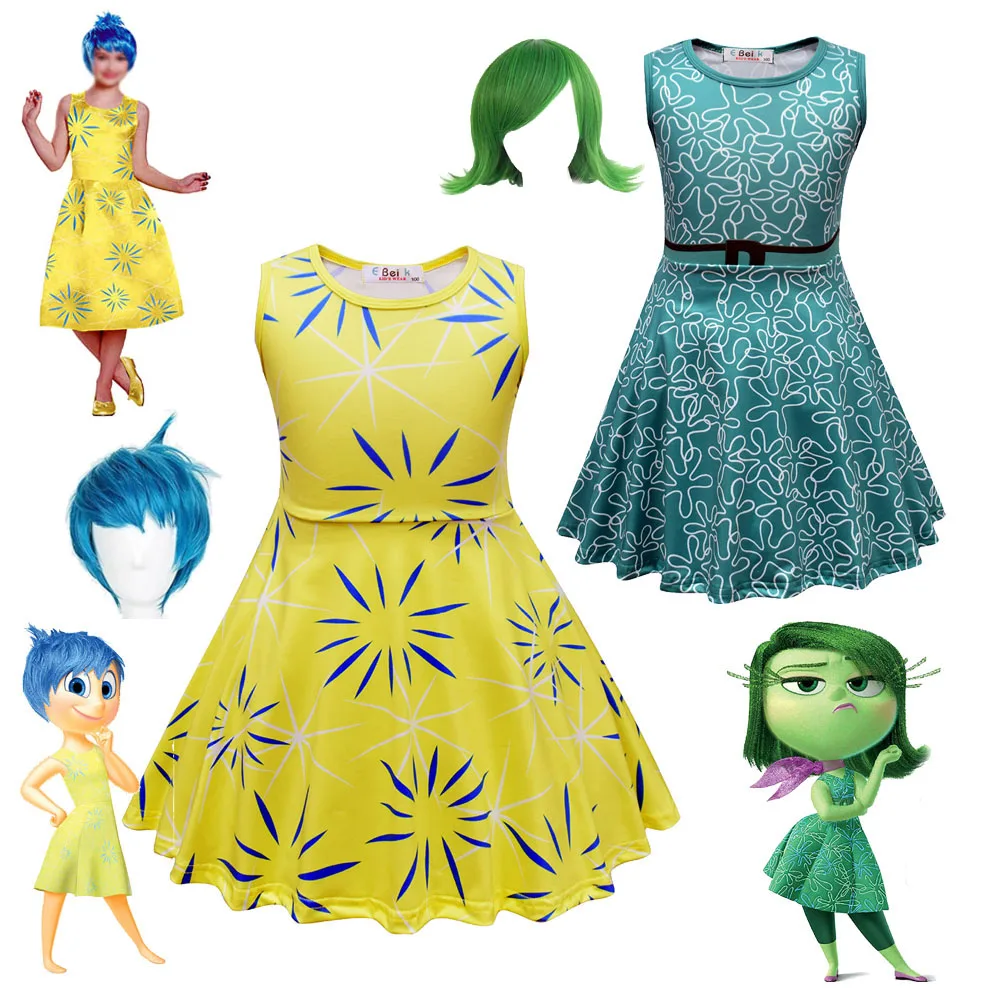Inside-Out-2-Cosplay-Kids-Dress-Costume-Movie-Disgust-Joy-Roleplay ...