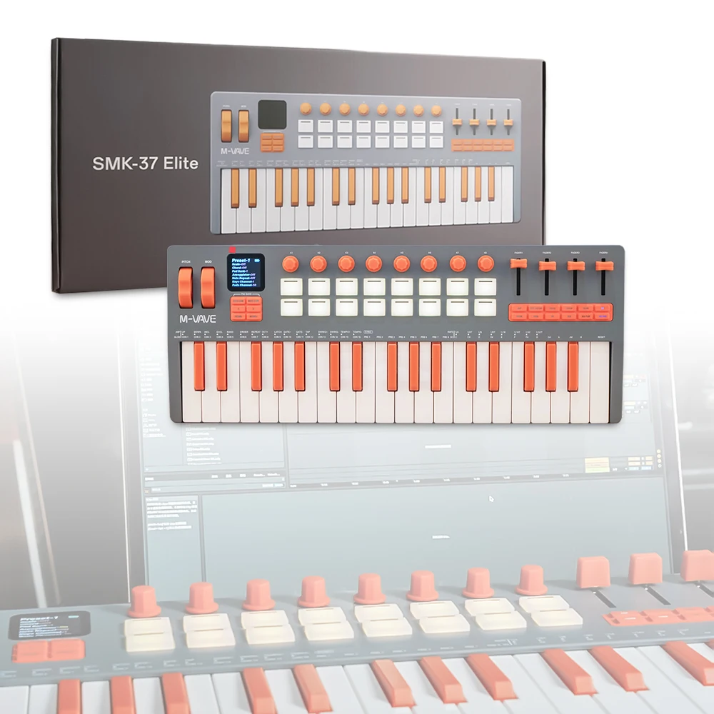 Electronic Music SMK-37 Elite MIDI Keyboard 8 Encoders 37-Key ...