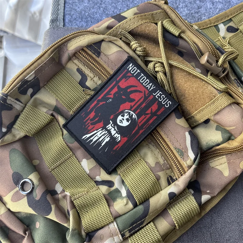 "Not Today Jesus Atheism Satan" Printed Patch Military Morale Badge ...