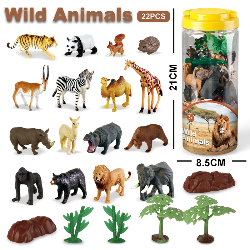 22Pcs-Realistic-Wild-Animal-Model-Tiger-Panda-Zebra-Elephant-Giraffe ...