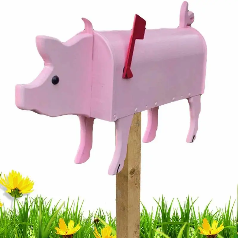 NEW-Creative-Dog-Pink-Pig-Mailbox-Metal-Animal-Post-Box-Farm-Animal ...