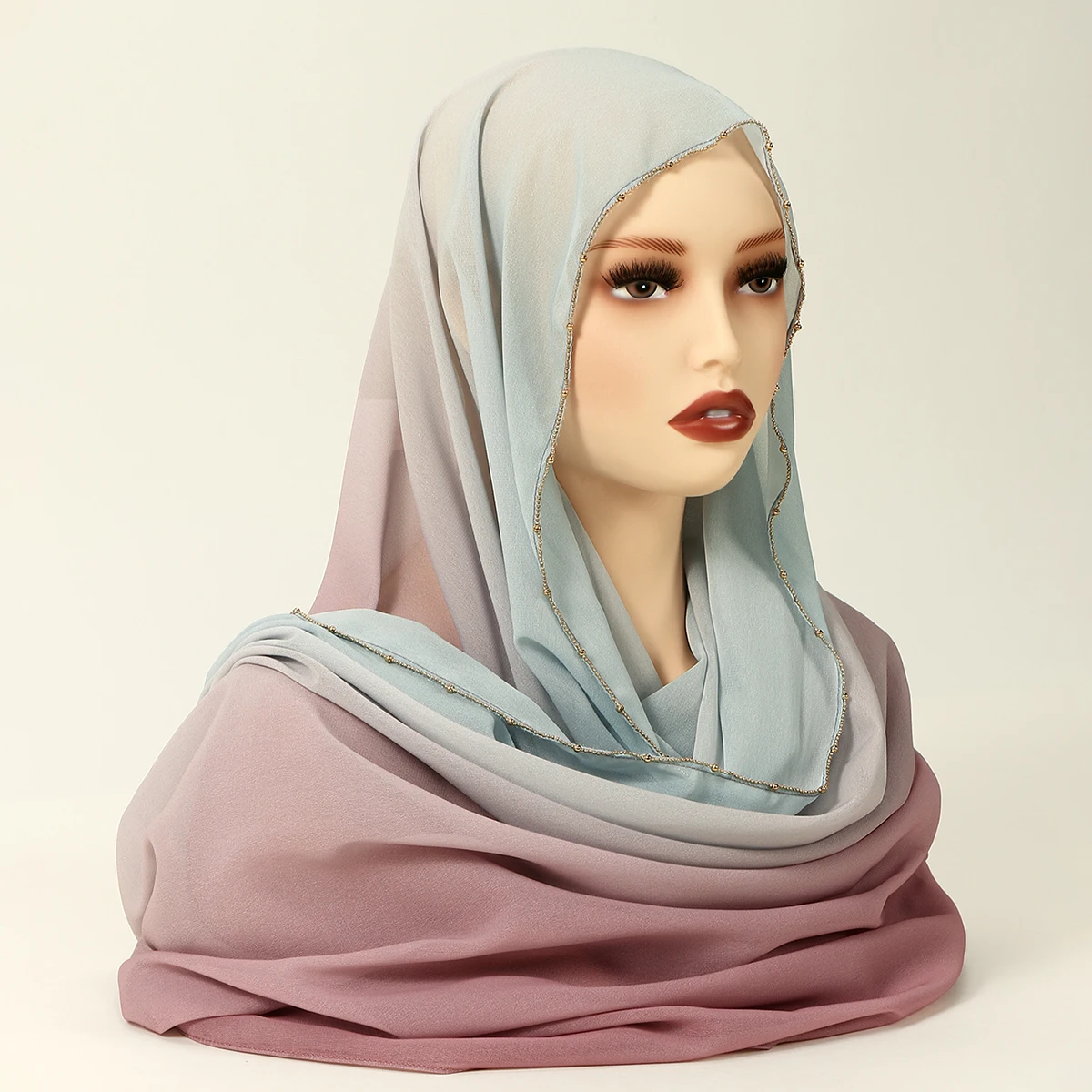 Chains Gradient Chiffon Hijab Scarf Long Shawl Muffler High Quality ...