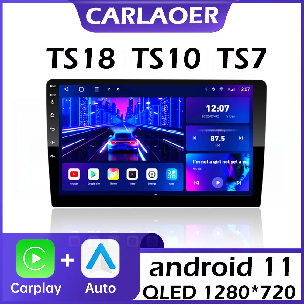 TS10 18 2din Car Android Radio Multimedia Player 9 10 inch Carplay For ...