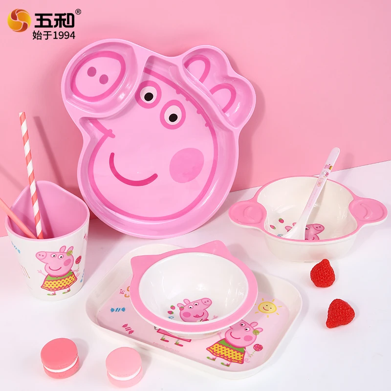 Peppa Pig Tableware for Children Food Grade Melamine Dinner Plate ...