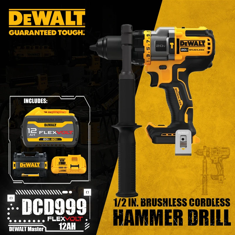 DEWALT DCD999 Kit de Taladro de Martillo inalámbrico sin escobillas, 1/ ...