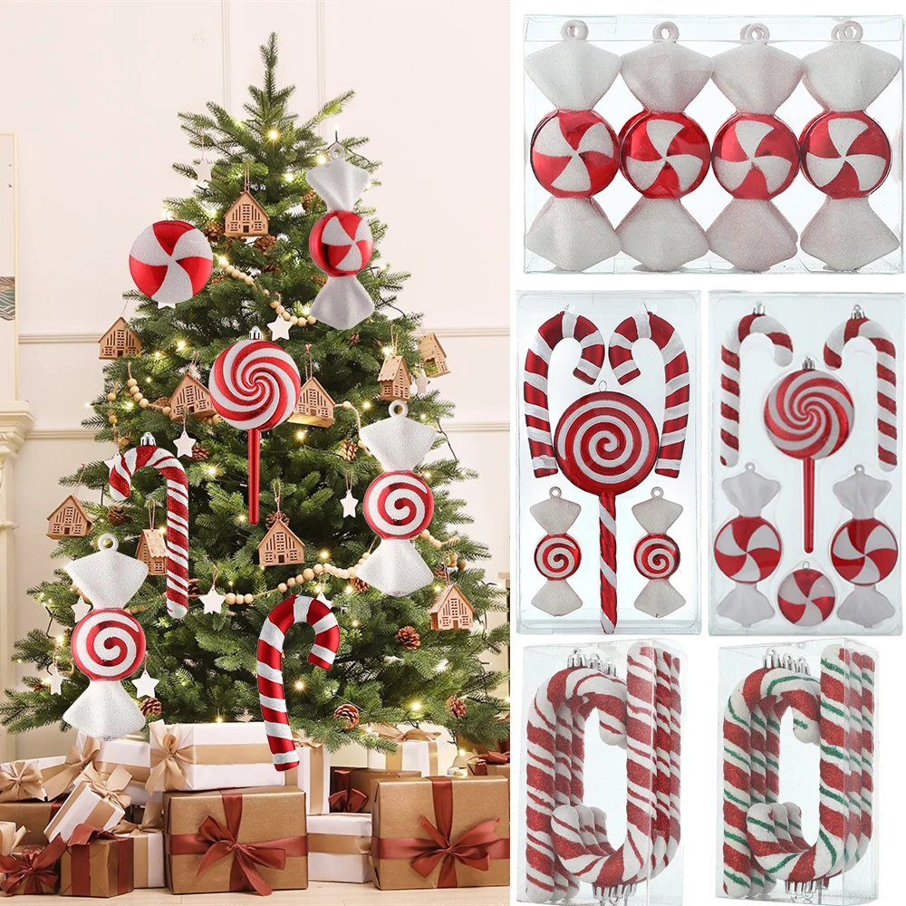 1Box-Christmas-Decoration-Large-Candy-Cane-DIY-Xmas-Tree-Hanging ...