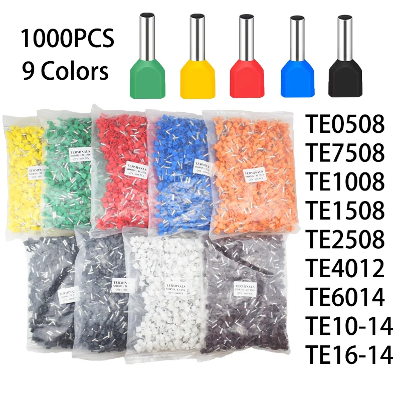 TE0508 TE1508 TE2508 Tubular Crimp Terminal Electrical Wire Insulated ...