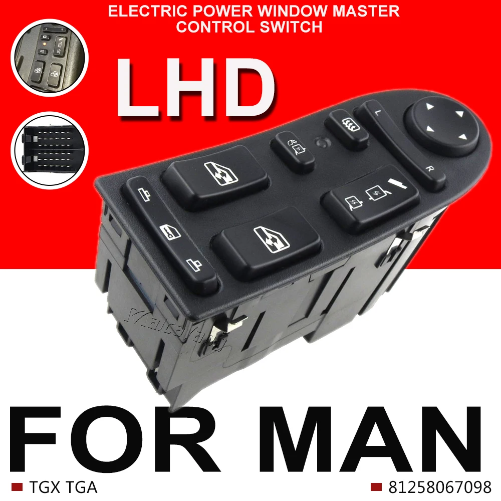 For MAN TGX TGA 81258067098 Car Electric Power Window Control Switch ...