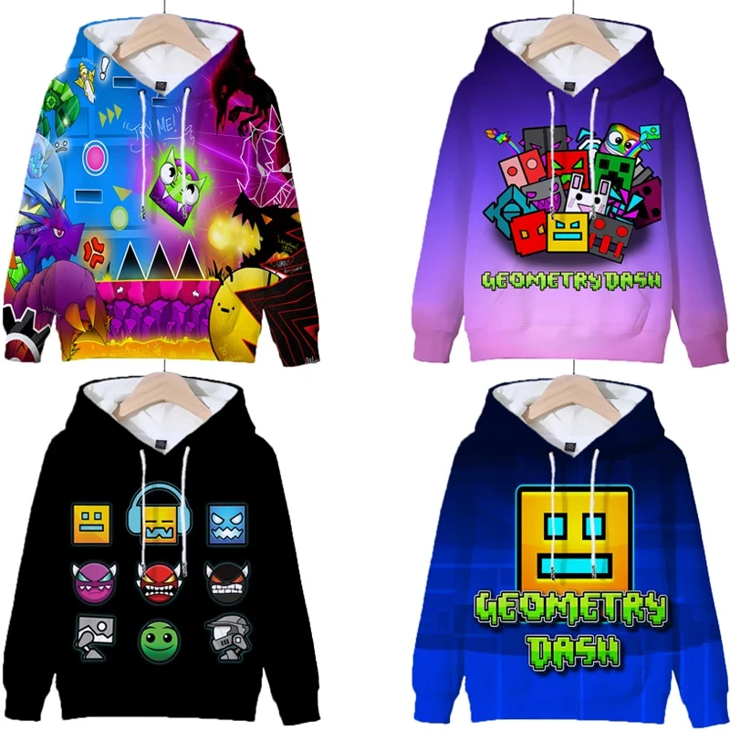 Christmas-Kids-Geometry-Dash-3D-Print-Hoodies-Cartoon-Game-Sweatshirts ...
