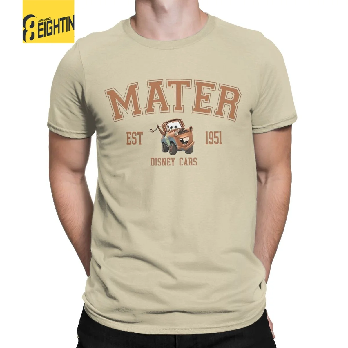 Men-s-Brown-Car-Mater-T-Shirt-Lightning-McQueen-100-Cotton-Clothes ...