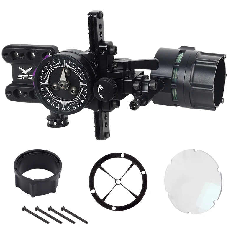 Compound-Bow-Sight-4X-6X-8X-Lenses-Single-Pin-Archery-Pulley-Sight-with ...