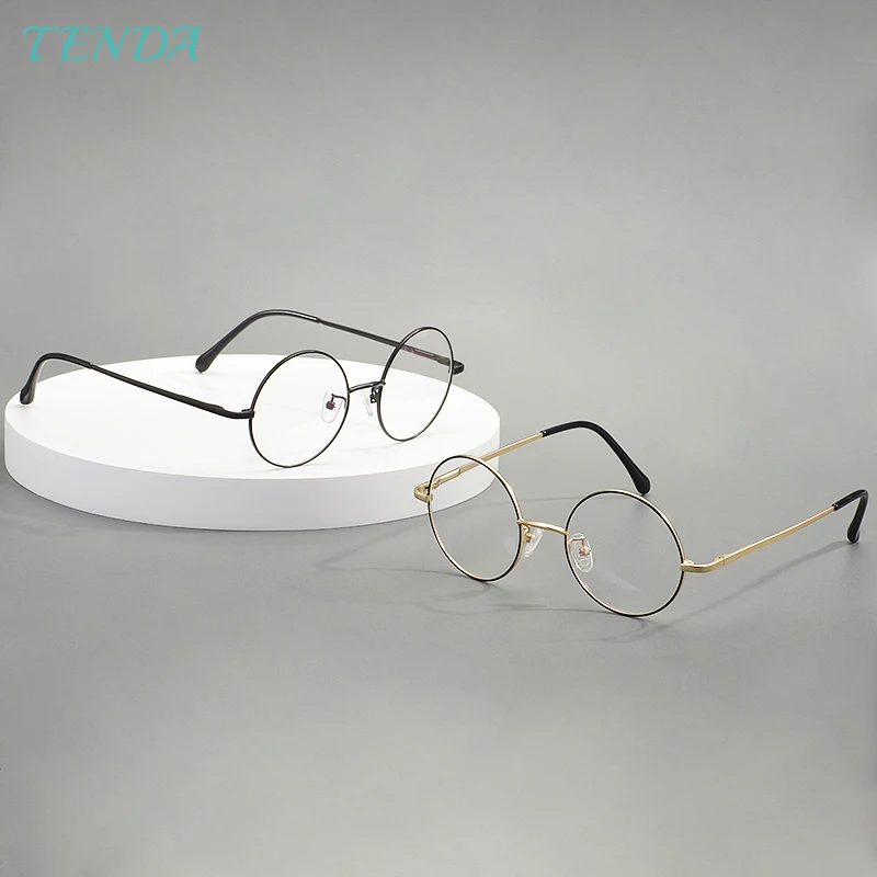 Men-And-Women-Stainless-Steel-Full-Rim-Eyeglasses-Round-Classic-Glasses ...