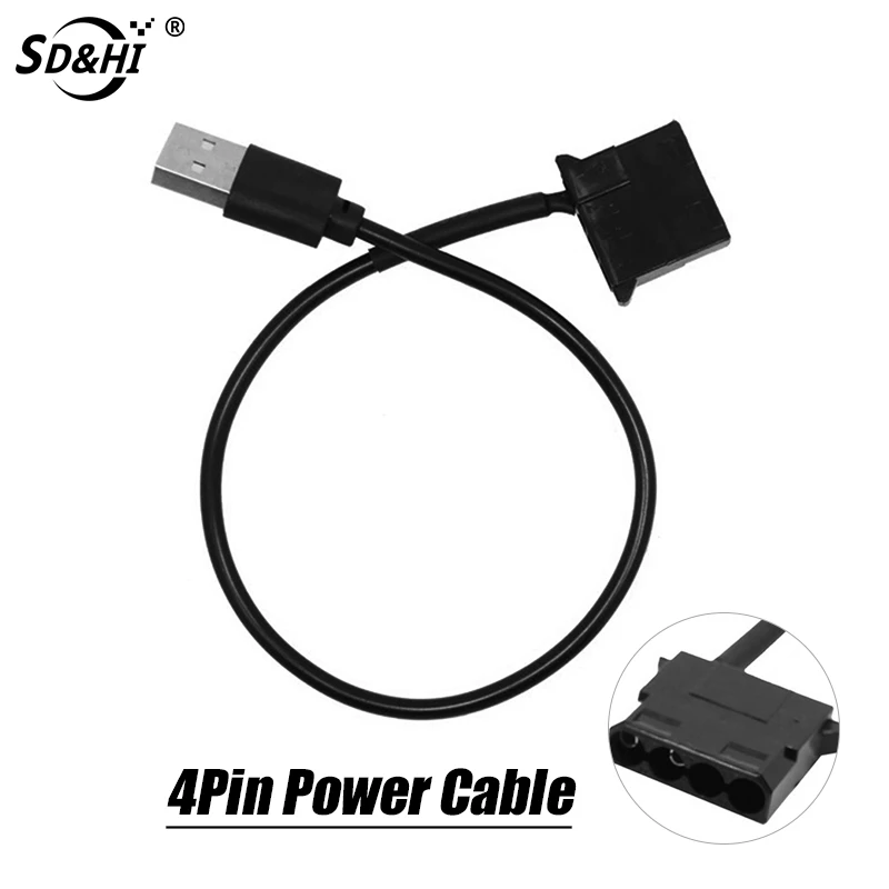 1pc 4pin Female To 5v Usb Male Usb Adapter Cable Usb To 4 Pin Molex Fan ...
