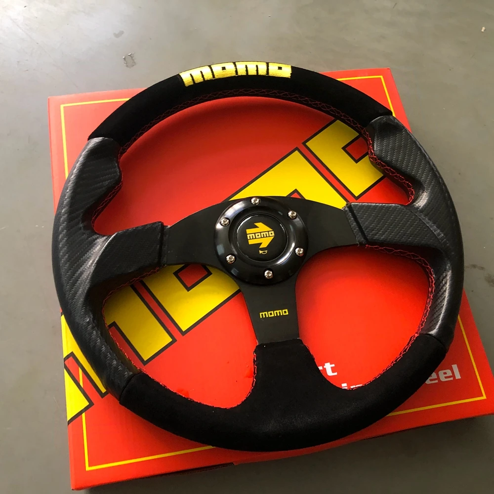 Universal-Racing-Drift-MOMO-Volante-para-Carro-Couro-De-Camur-a-De ...