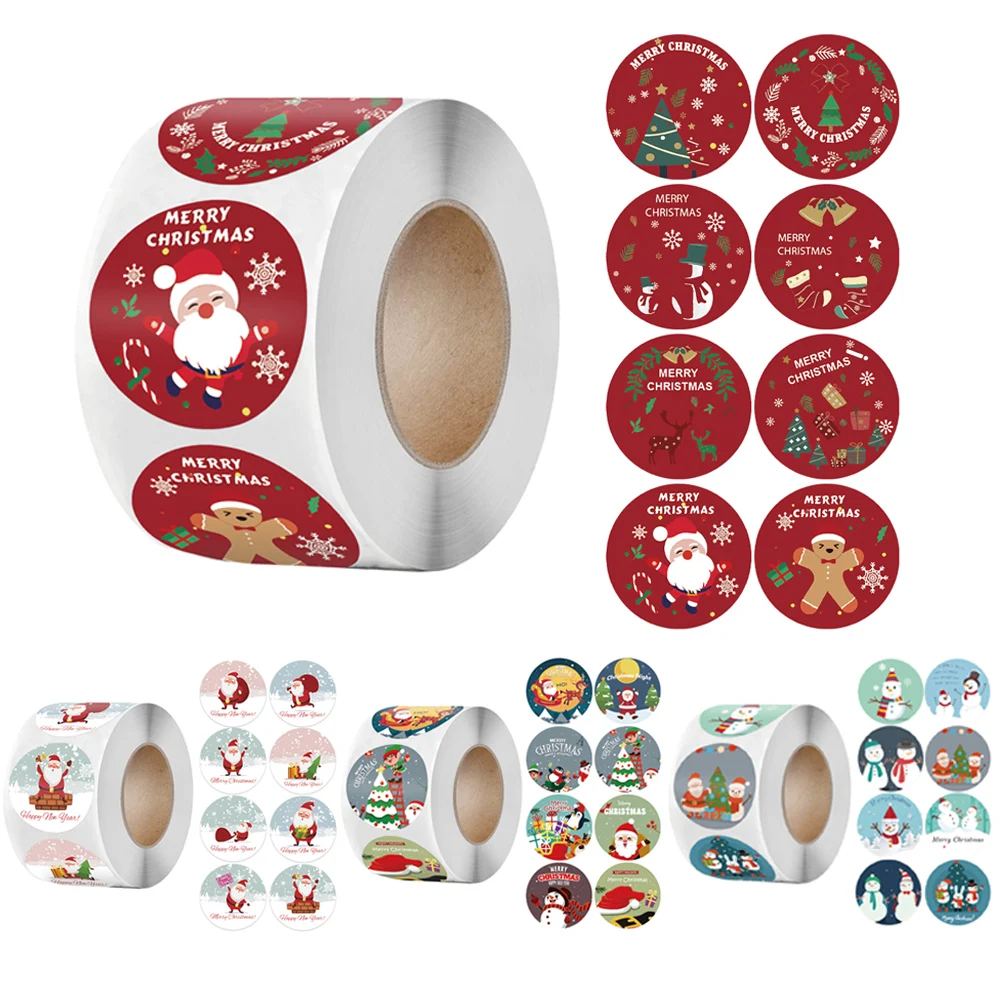 100-500Pcs-Merry-Christmas-Stickers-Christmas-Theme-Seal-Labels ...
