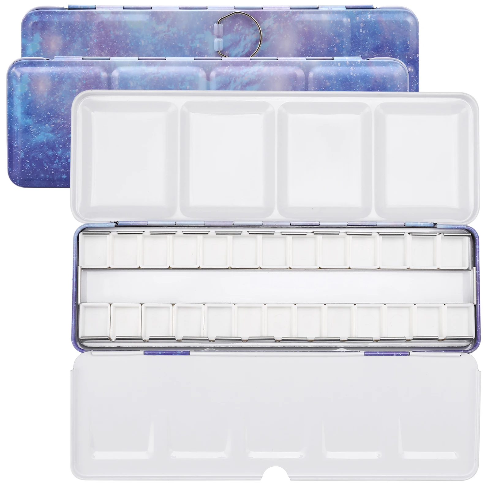 Empty-Watercolor-Palette-with-26-Half-Pans-Watercolor-Tin-with-Fold-Out ...